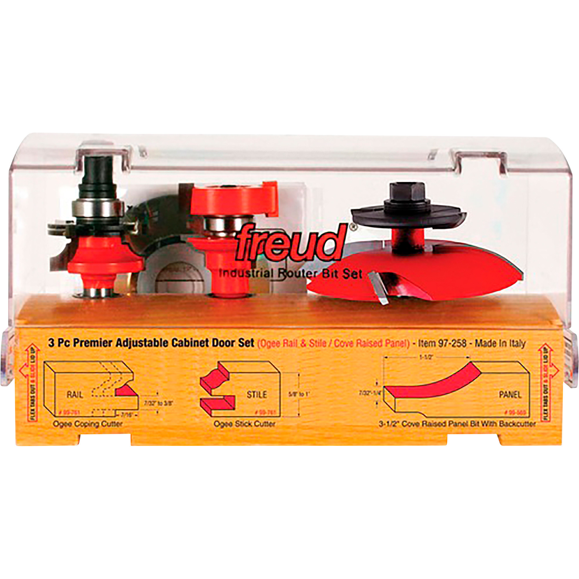 Freud 3-Piece Ogee Cope and Stick Router Bit Set, 1/2in. Shank, Model# 97-258 | Northern Tool